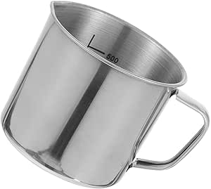 Hemobllo Stainless Steel Beaker, Lab Graduated Beaker with Handle Chemistry Lab Cups Scientific ...