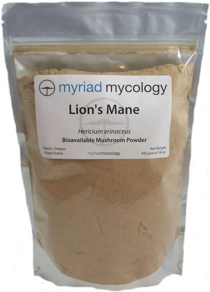 Amazon.com: Myriad Mycology Lion's Mane Mushroom Powder 16oz or 1lb ...