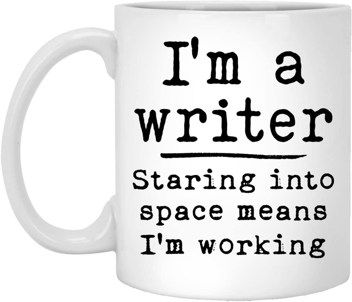 Amazon.com: ZSADesigns Funny Writer Mug, I Am A Writer Staring Into ...