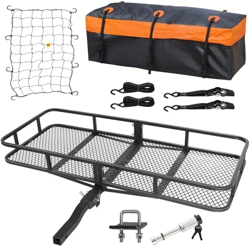 Amazon.com: WEIZE Folding Hitch Mount Cargo Carrier 60" x 20" x 6", 500 ...