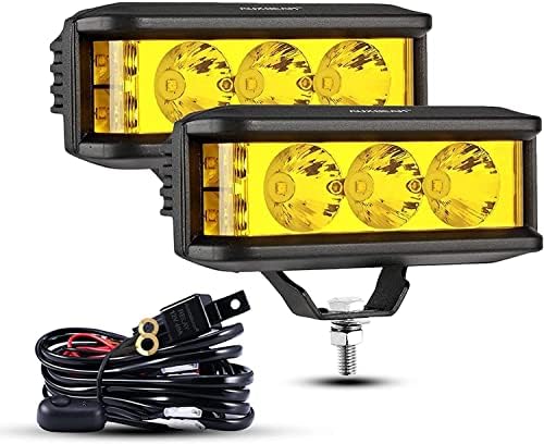 Auxbeam 5 Inch Side Shooter LED Light Bar, 60W Amber Fog Lights LED Pod ...