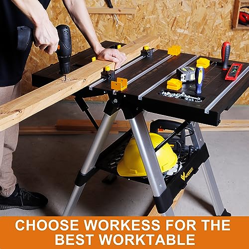 Snapklik.com : WORKESS Portable Workbench & Sawhorse, 440Lbs/1000Lbs ...