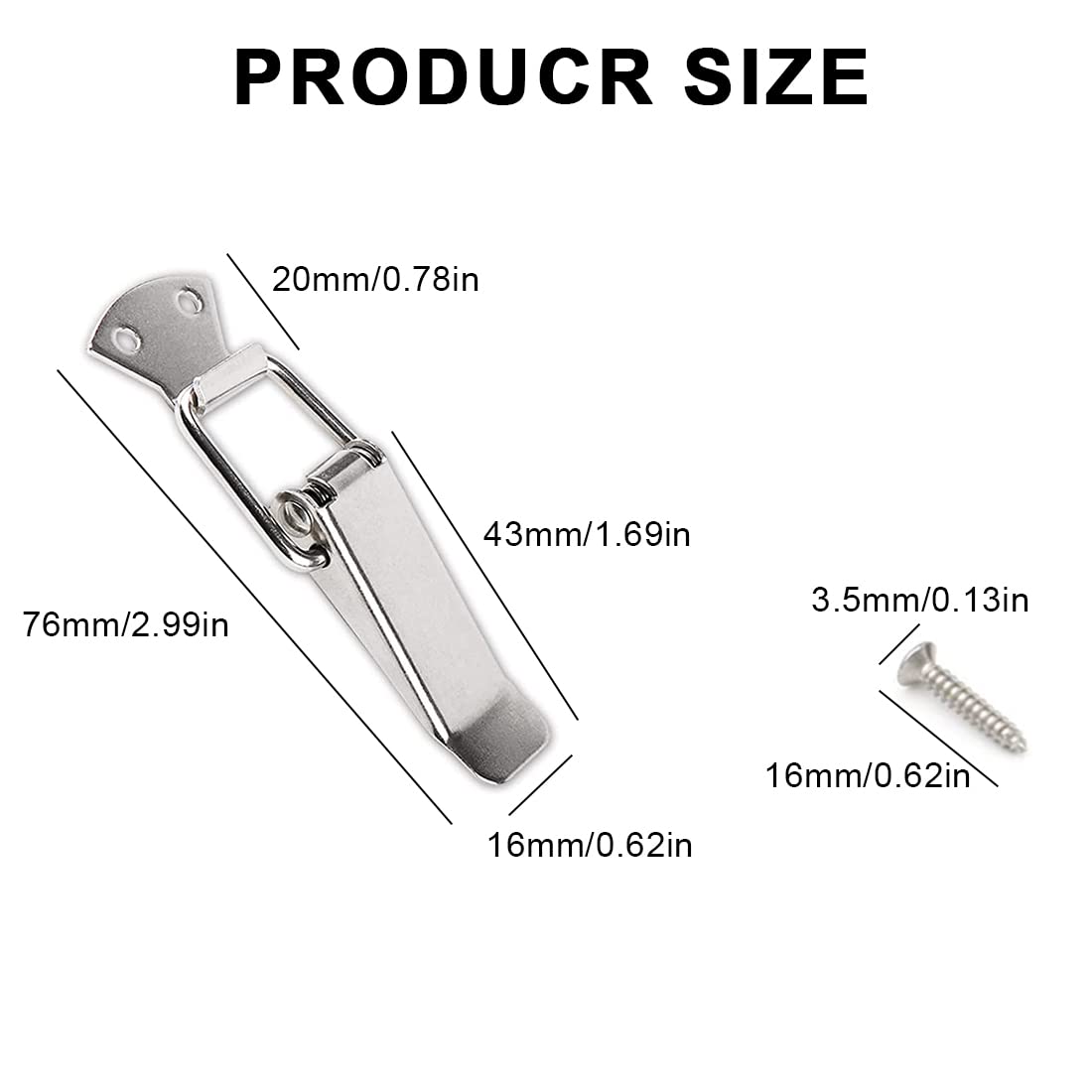 3 Pieces Lever Latch Latch Lock Spring Latch Latches Stainless Steel ...