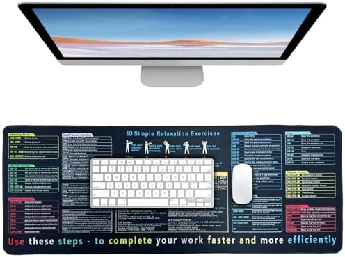 Amazon.com: Large XL Excel Cheat Sheet Desk Pad and Mat (31.5" x 11.8 ...