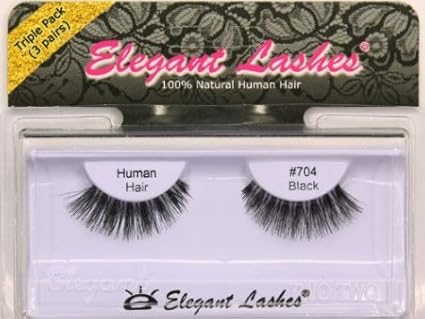 Amazon.com: Elegant Lashes #704 Black - Professional 100% Natural Human ...