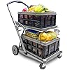 Amazon.com: Shopping Cart Folding Utility Trolley with Included 2 ...