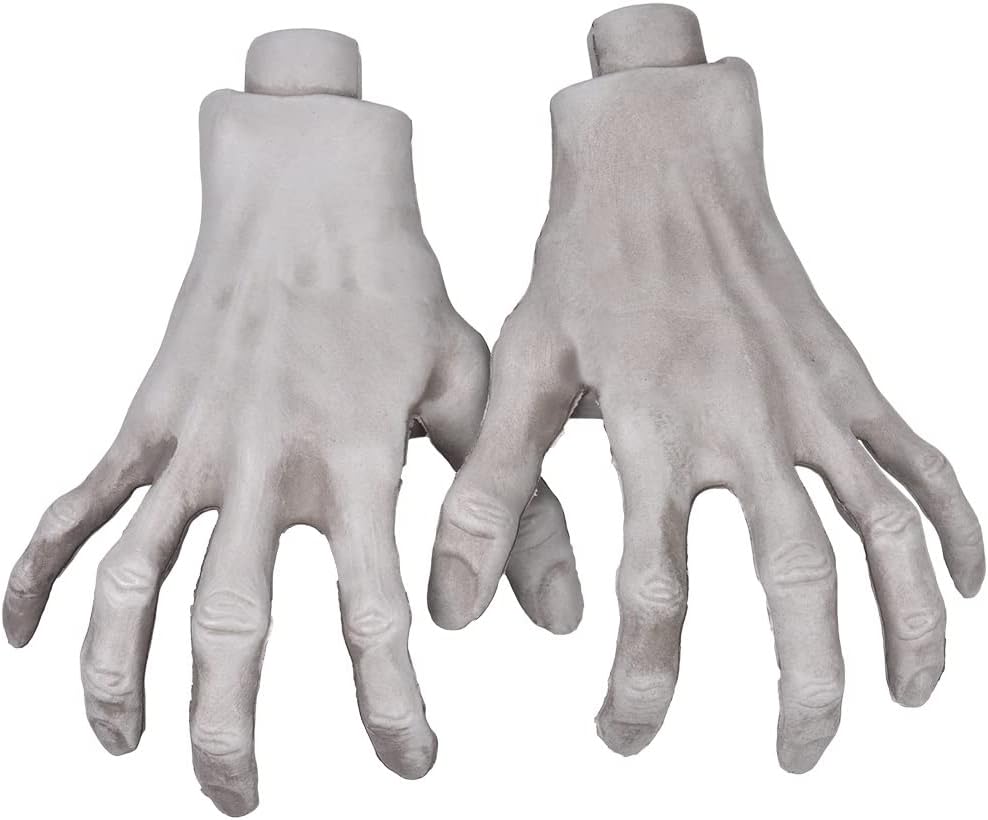 Halloween Skeleton Hands - 1 Pair Realistic Plastic Skeleton Zombie ...