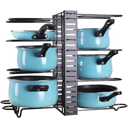 Buckingham Metal Multi Function Pots & Pans Organiser Rack, Adjustable ...