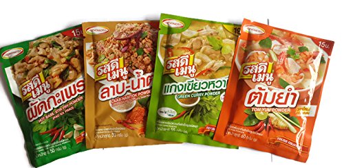 Buy 4 mix of Rosdee Menu Seasoning Powder (Green Curry Powder, Tom Yum ...