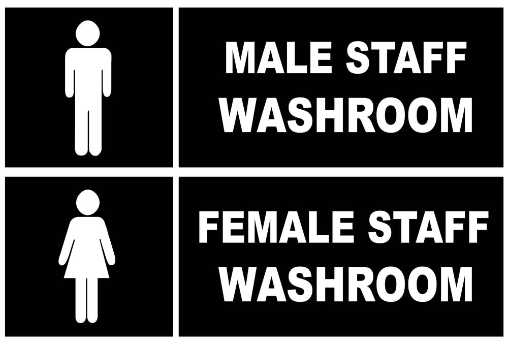 VAAIMAI Male Female Staff Washroom Sign Foam Board Sticker Sign Board ...