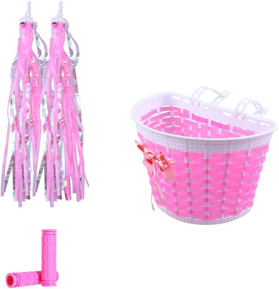 IMIKEYA 1 Set Kids Girls Bike Basket Streamer Handlebar Cover Set with ...