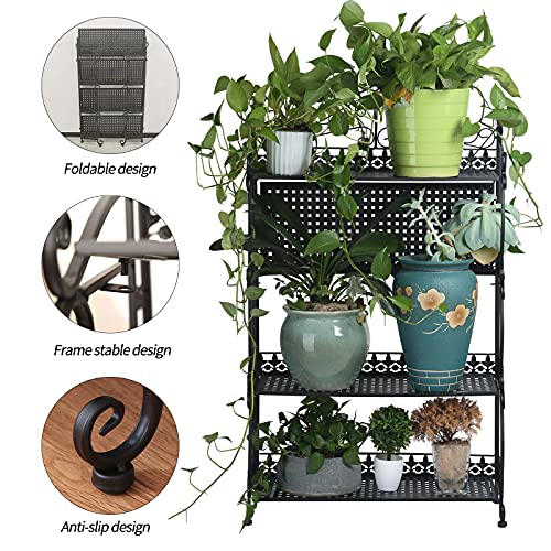 OUSHUAI Outdoor Plant Stand Collapsible Flower Stand Indoor Pot Multi ...