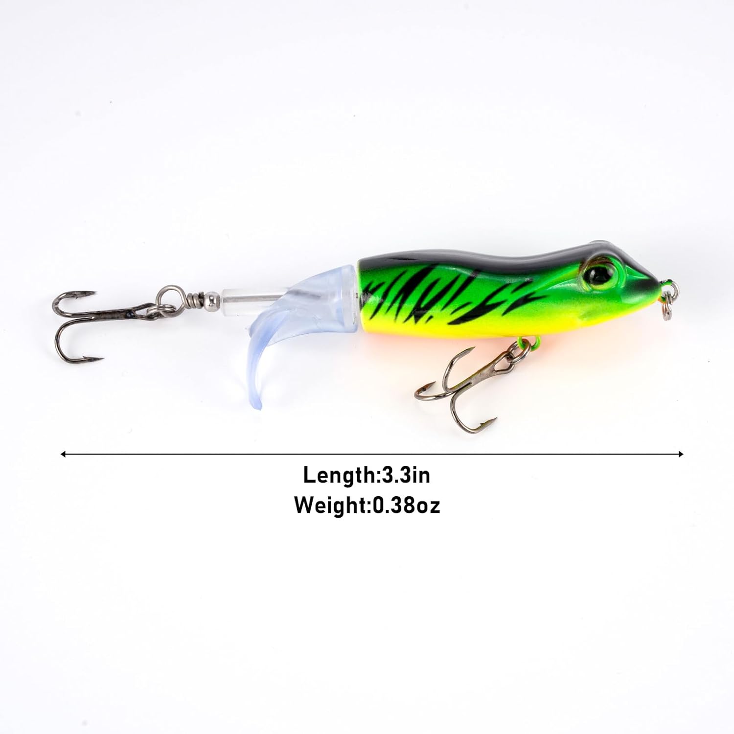 Dr.Fish Paquete de 5 señuelos de pesca de rana Topwater de 3.3 pies ...