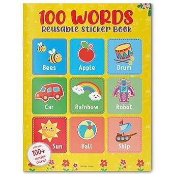 100 Words Reusable Sticker Book For Children : Wonder House Books ...