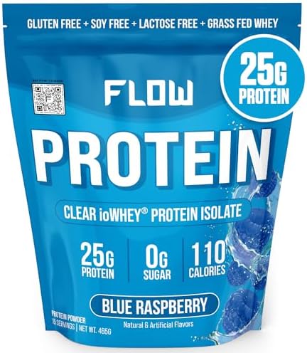 Amazon.com: Flow Supps Clear Whey Isolate Protein Powder, Blue Razz ...