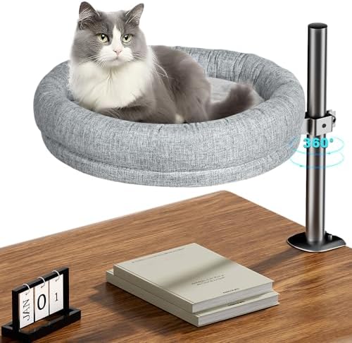 Amazon.com : AIPERRO Cat Desk Bed - 360° Rotating & Height Adjustable ...