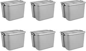 Amazon.com: Sterilite 20 Gallon Latch Tote, Stackable Storage Bin with ...