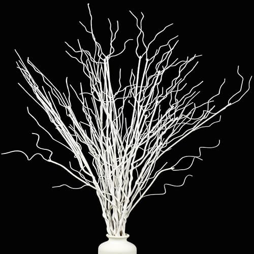 Amazon.com: Maniaacer 12PCS White Artificial Curly Willow Branches ...