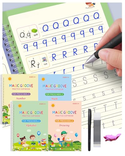 ACEES Large Reusable Handwriting Practice Copybooks, Grooved Writing ...