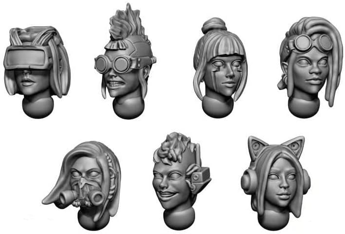 Amazon.com: Green Stuff World for Models and Miniatures - Female Heads ...