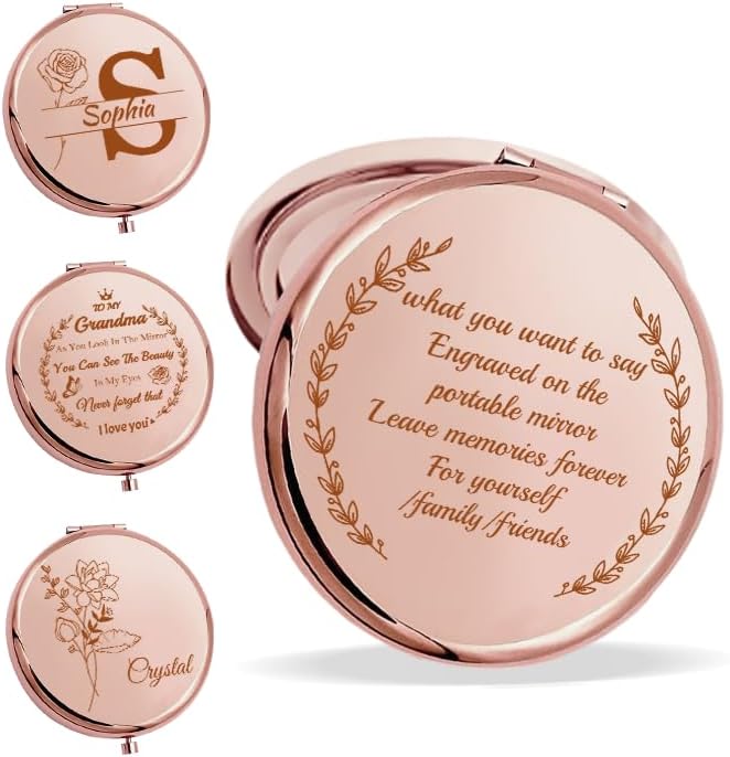 Amazon.com: STREADVE Personalized Women Gifts Custom Compact Mirror ...