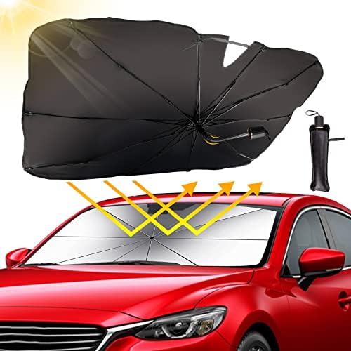 OAKJAR Car Windshield Sun Shade Umbrella Prevent Scratching Car Front ...