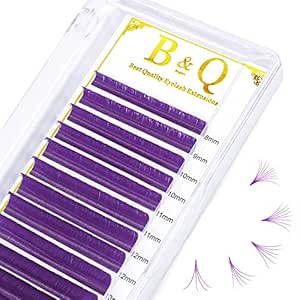 Amazon.com: Colored Eyelash Extensions Purple Easy Fan Volume Lashes D ...
