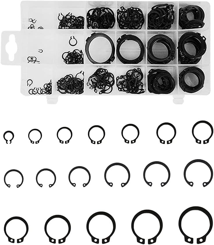 Coffret de Assortiment Circlip Snap,300 PCS 18 Tailles Circlip Snap ...