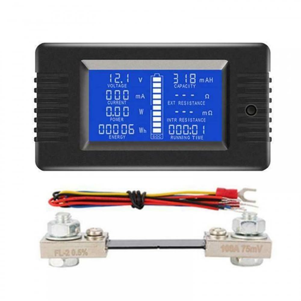 Buy DC Multimeter Battery Monitor,0-200V LCD Display with 50A-300A ...