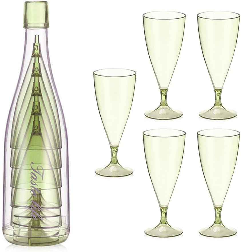 Amazon.com: Yuthsona 5pcs Portable Plastic Champagne Flutes with ...