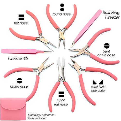 The Beadsmith Fashion Color Plier Set and Clutch, 8-Piece Beader's Tool ...