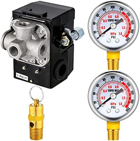 Peryiter 4 Pcs Air Compressor Pressure Switch Control Valve 90-125psi ...