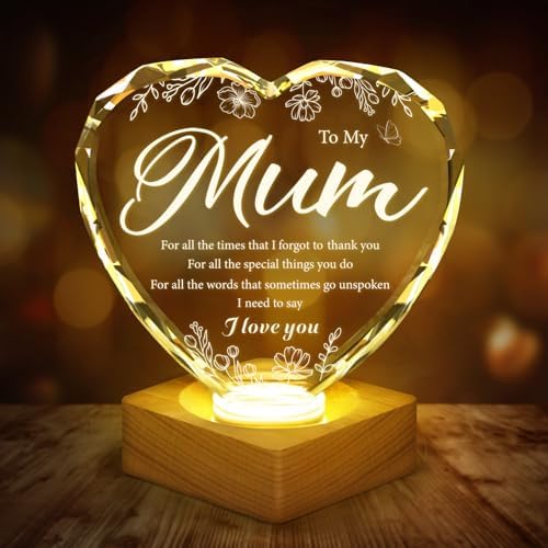 Crystal Gift to My Mum, 3D Illusion Lamp Plaque, Engraved Night Light ...