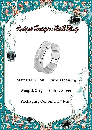 GAUEIOUR Anime Dragon Ball Ring,Anime Role-Playing Ring, Adjustable ...