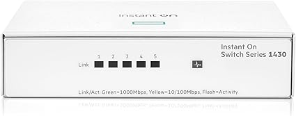 Amazon.com: HPE Networking Instant On Switch Series 1430 5-Port Gb Unmanaged Layer 2 Ethernet ...