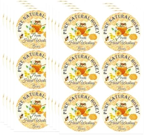 Honey Canning Stickers Round Pure Nature Honey Labels 2 Inch-Jar Lids ...