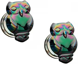 Amazon.com: Rainbow Owl Glass Double Flared Plugs, Sold As Pair (6mm ...