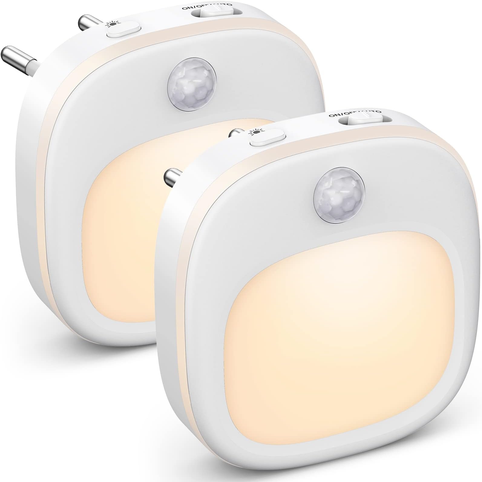 Nachtlicht Steckdose, [2 Stück] Nachtlicht mit Bewegungsmelder 10-100% Touch Control Dimmbar ...