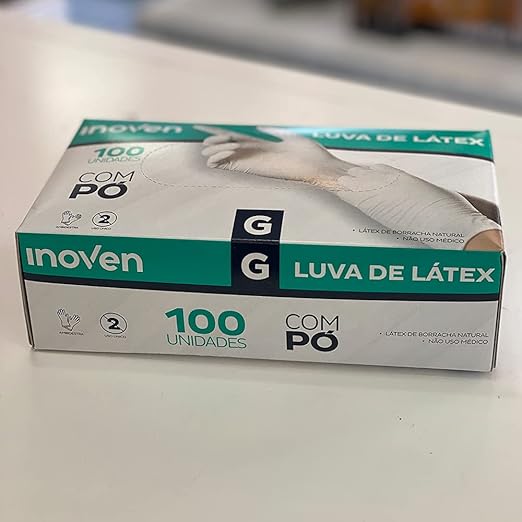 Luva De Látex Com Pó Inoven Tamanho G- Caixa com 100 Unidades : Amazon ...