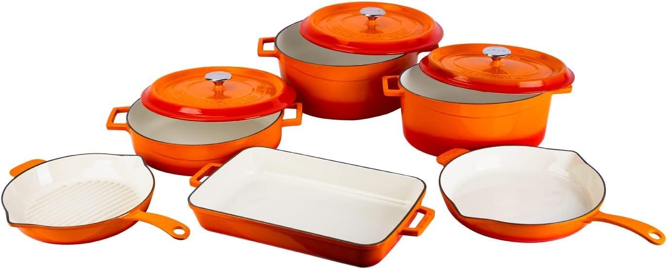 Amazon.com: Lava Cast Iron Large Set - Dutch Oven, Braiser, Skillet ...