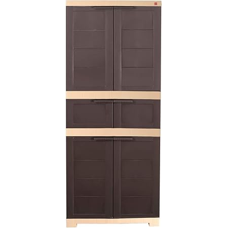 Cello Novelty Big Plastic 2 Door Cupboard with 3 Shelves (Green and ...