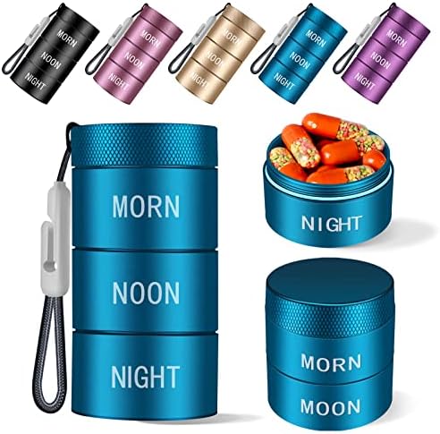 Amazon.com: Aluminum Alloy Waterproof Pill Organizer 3 Times a Day ...