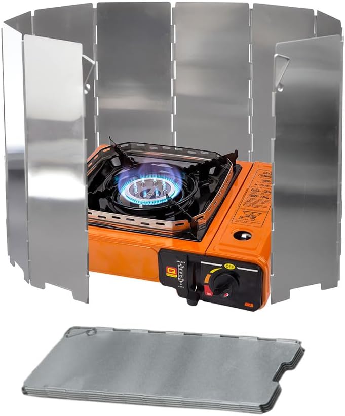 Amazon.com: Hyshina Folding Outdoor Stove Windscreen, 10 Plates ...