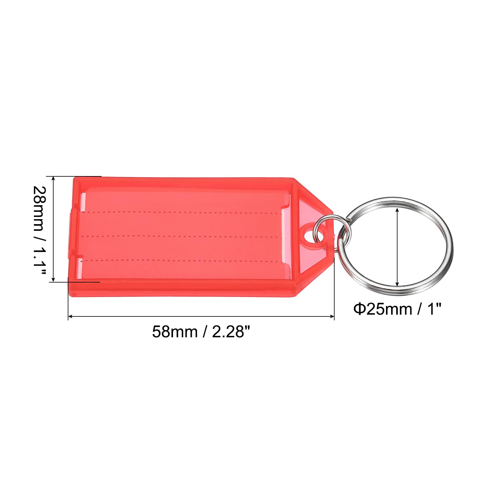 PATIKIL Plastic Key Tag, 24 Pack Key Identifiers with Split Ring Labels ...