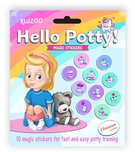 KLUZOO Hello Potty! – 10 Magic Stickers – Potty Stickers for Potty ...