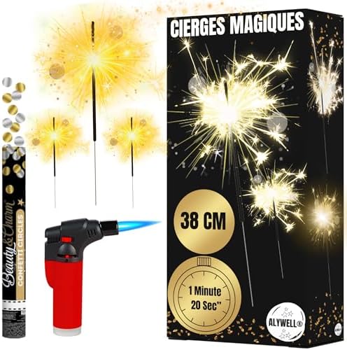 Lot de 40 Cierges magiques sous blisters - longueur 17 cm - longueur ...