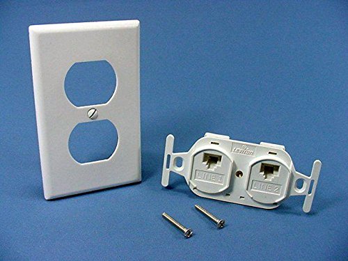 Amazon.com: Leviton 41367-IDW Telephone Type 106 Duplex Insert Flush ...