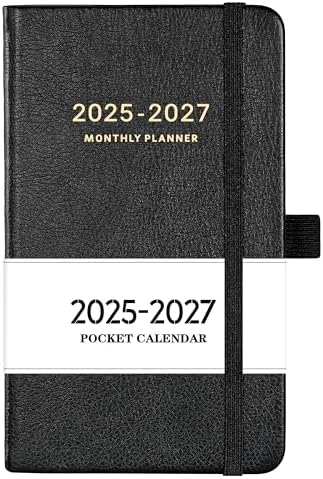 Amazon.com : 2025-2027 Pocket Monthly Planner, 3 Year Calendar 2025 ...