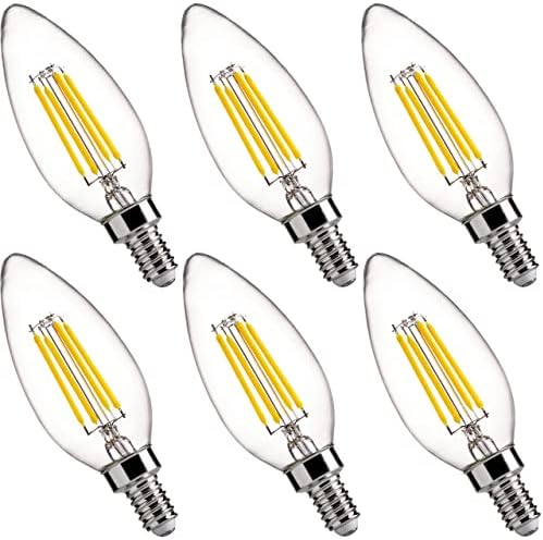 LED Candle Bulbs 40W Equivalent, E12 Candelabra Light Bulbs 4W 470Lm ...