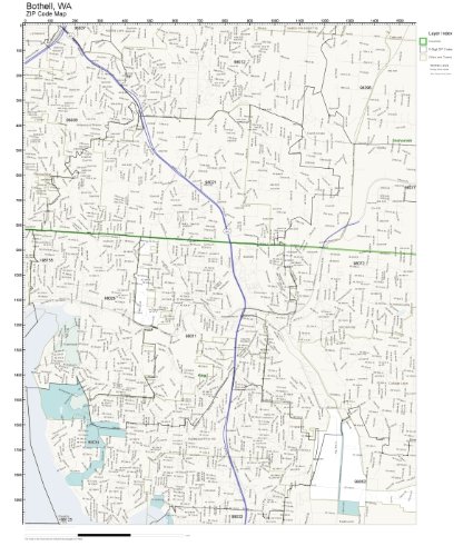 ZIP Code Wall Map of Bothell, WA ZIP Code Map Laminated: Amazon.com ...